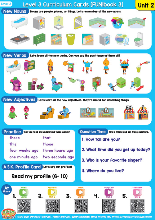 Free English Curriculum Cards for ESL/EFL - BINGOBONGO